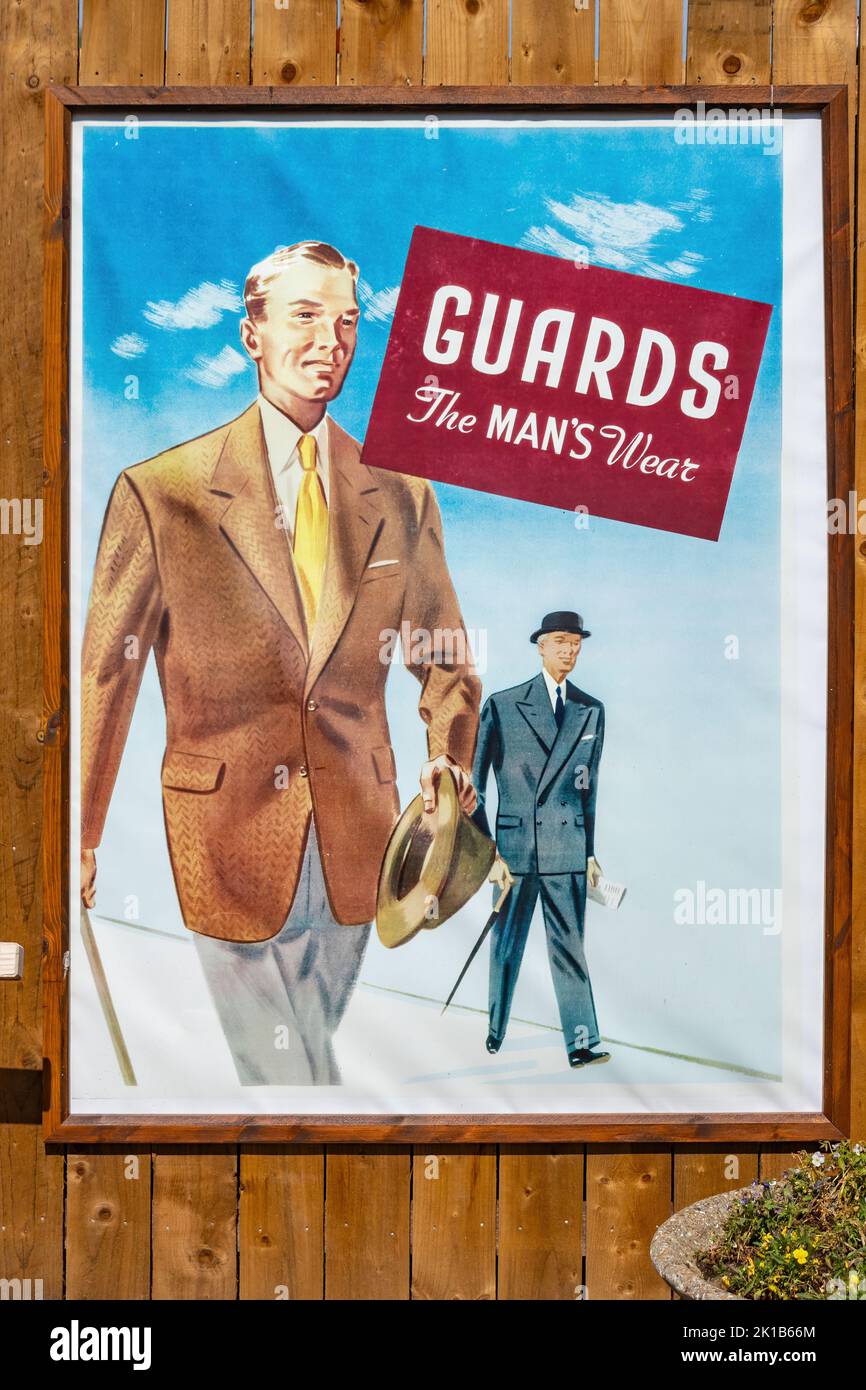 vintage guards menswear advertisement poster at Beamish open air museum ...