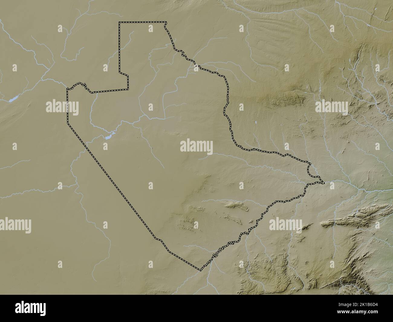Central, district of Botswana. Elevation map colored in wiki style with ...