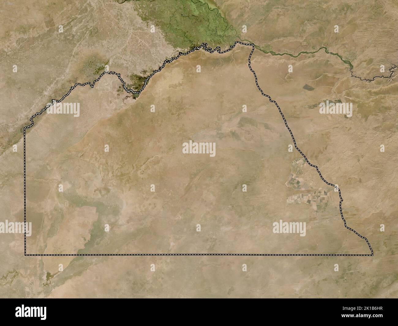 Chobe, district of Botswana. Low resolution satellite map Stock Photo ...