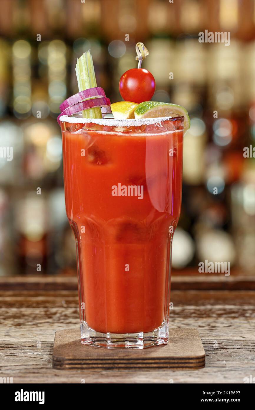 Cocktail bloody Mary photo for menu, place for recipe. Drink on the ...
