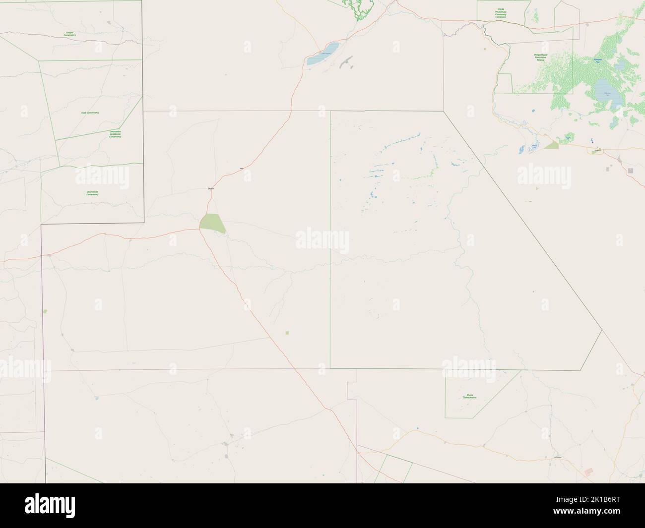 Ghanzi, district of Botswana. Open Street Map Stock Photo - Alamy