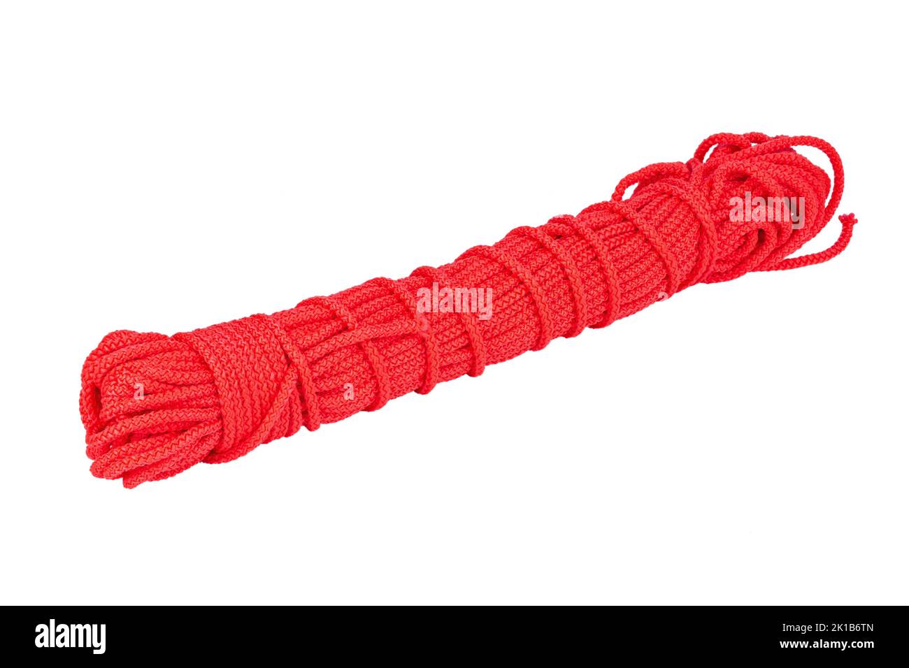 Red rope isolated on white background. File contains clipping path ...