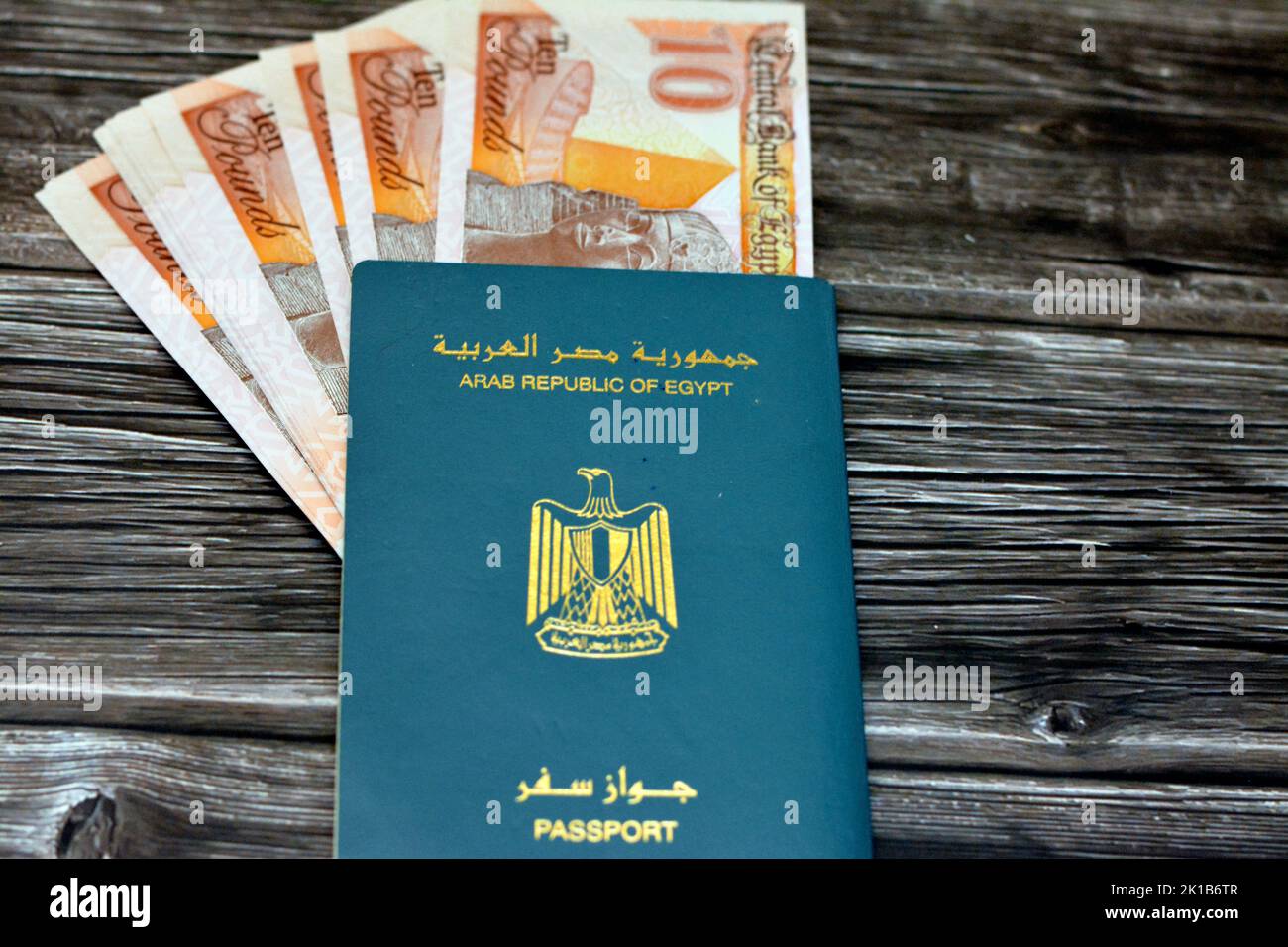 Egyptian passport with new polymer 10 EGP LE ten Egyptian pounds money ...