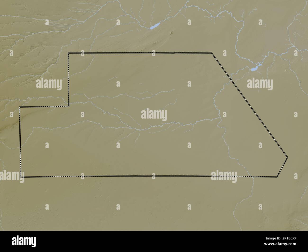 Ghanzi, district of Botswana. Elevation map colored in wiki style with ...