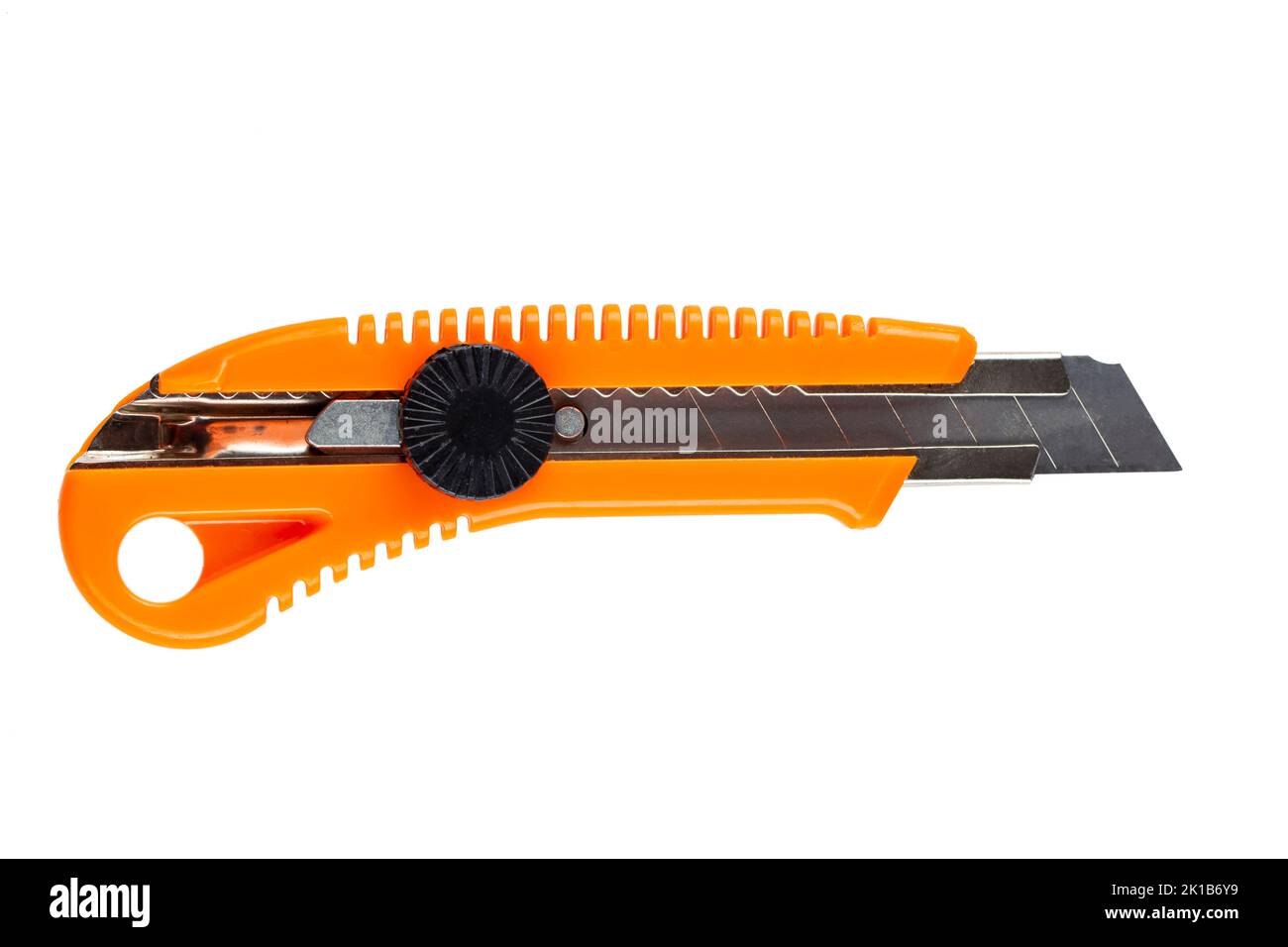 Segmented blade or snap-off blade utility knife isolated on white ...