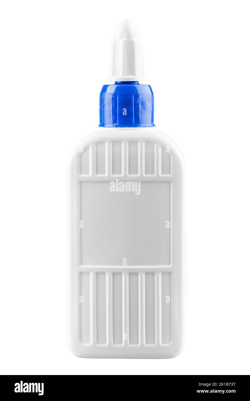 Blank bottles of glue isolated on white background. Bottle PVA glue ...