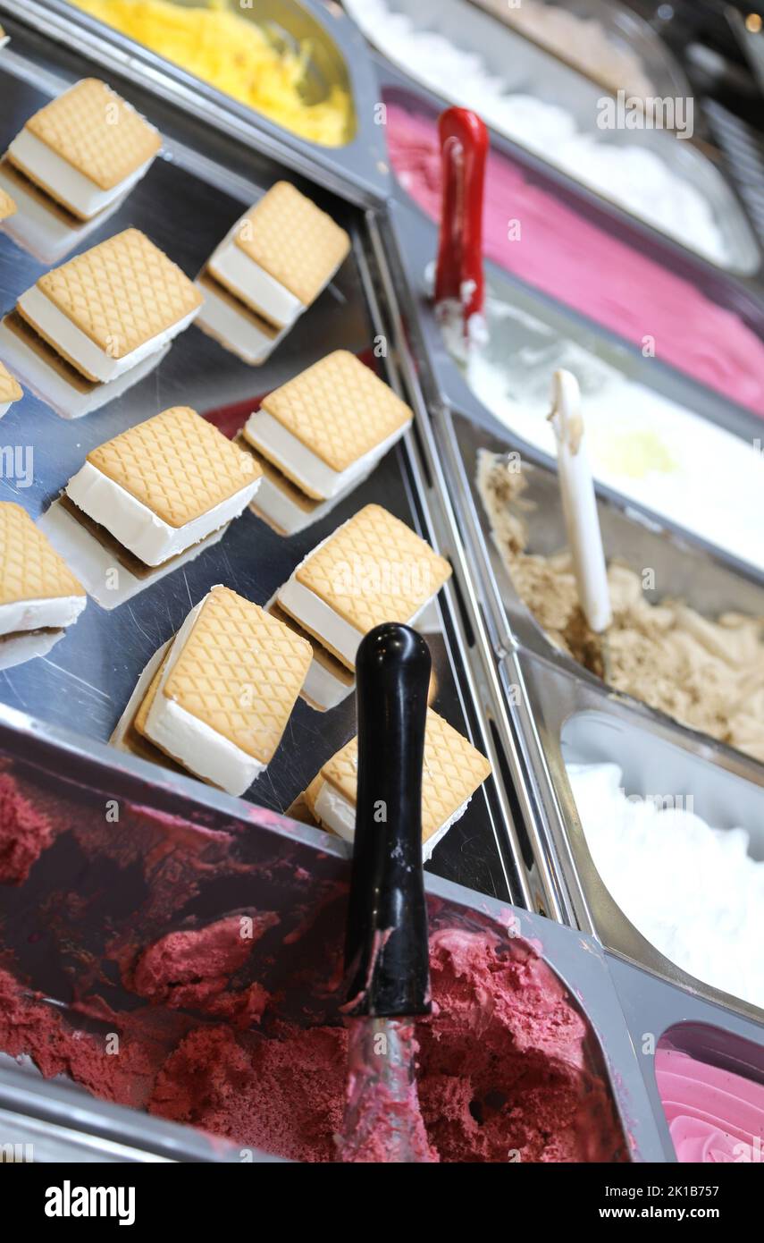 Ice cream counter biscuits hi-res stock photography and images - Alamy