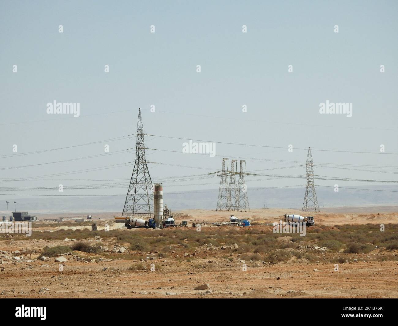 Suez, Egypt, August 12 2022: compact concrete batching plant equipment ...
