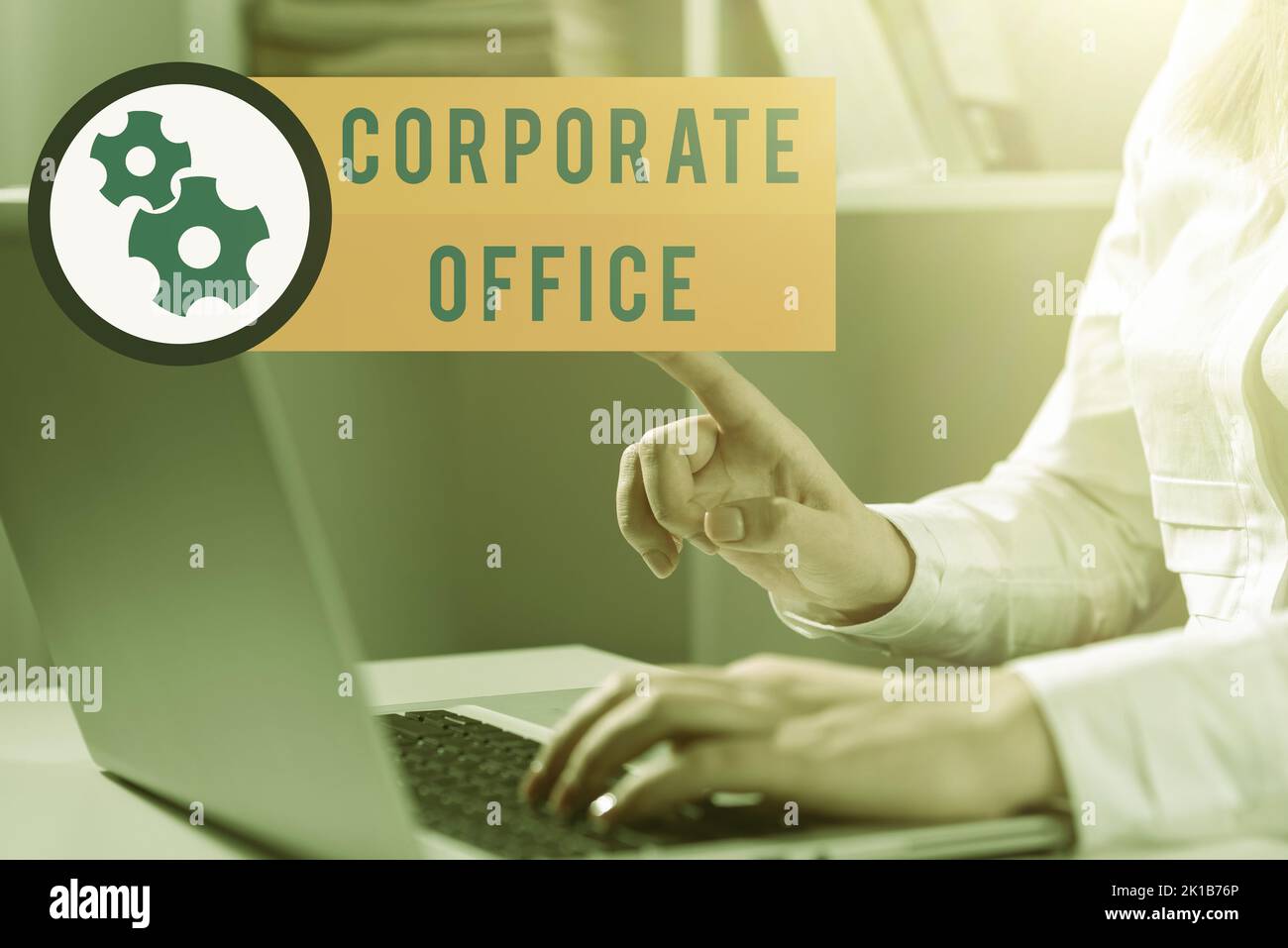 Conceptual caption Corporate Officehome department that support primary ...