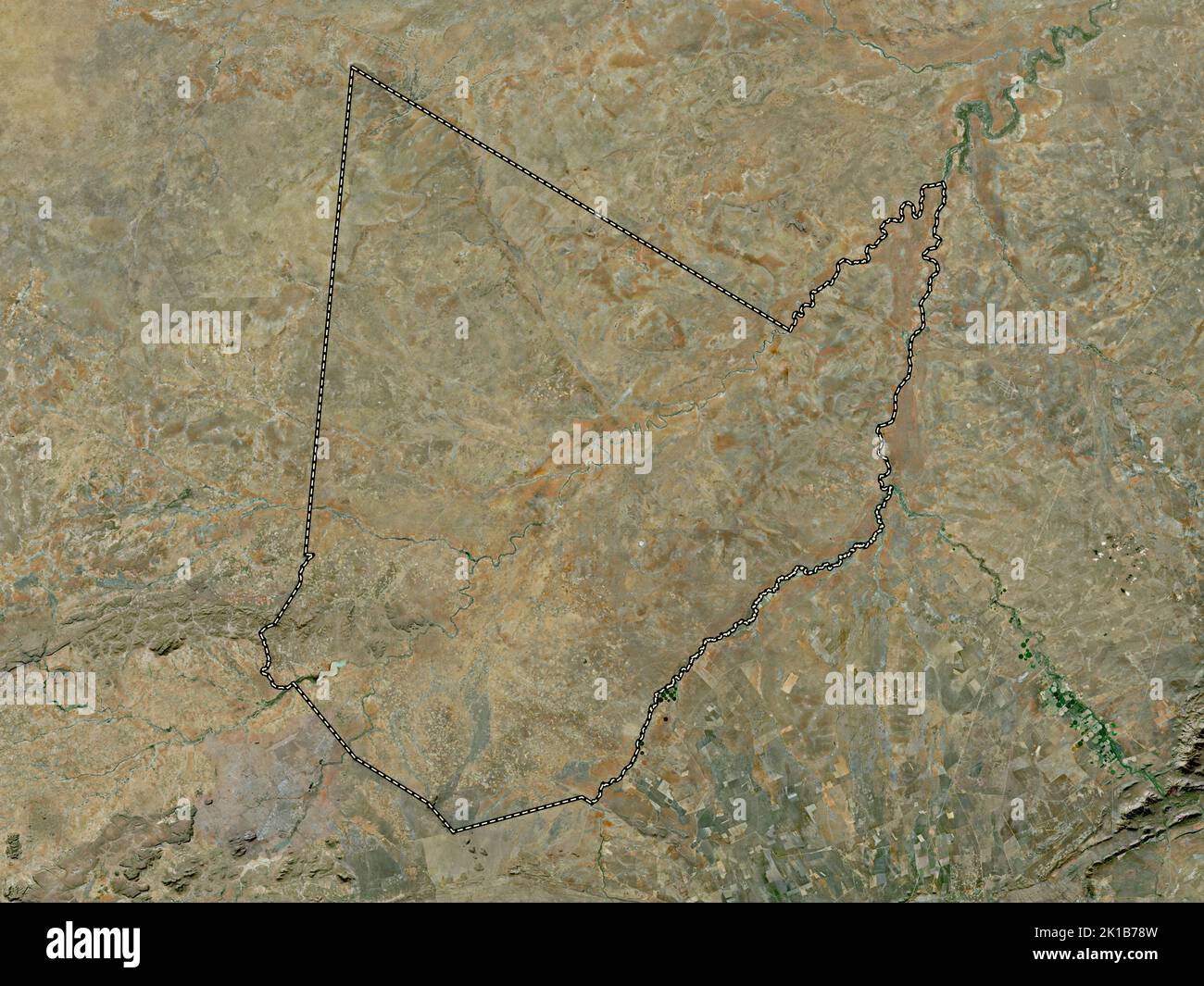 Kgatleng, district of Botswana. High resolution satellite map Stock ...