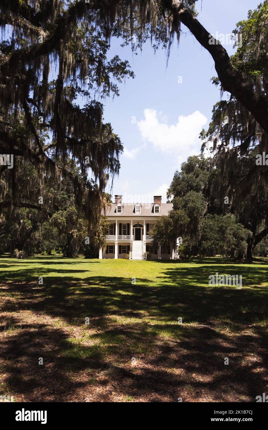 A vertical shot of the Grove Plantation house in Adams Run, South ...