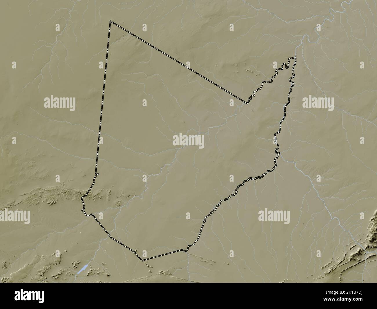 Kgatleng, district of Botswana. Elevation map colored in wiki style ...