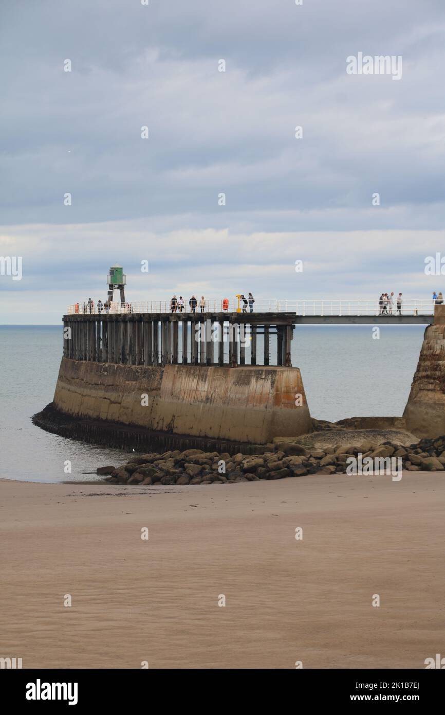 whitby harbour pier in north yorkshire Stock Photo - Alamy