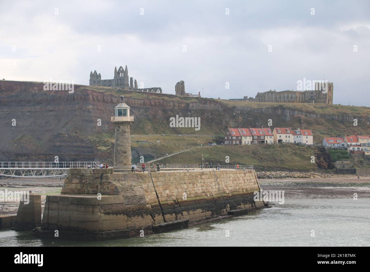 Whitby abbey with sea in background hi-res stock photography and images ...
