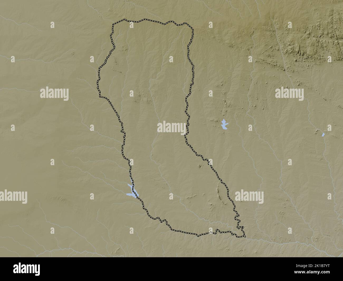 North-East, district of Botswana. Elevation map colored in wiki style ...