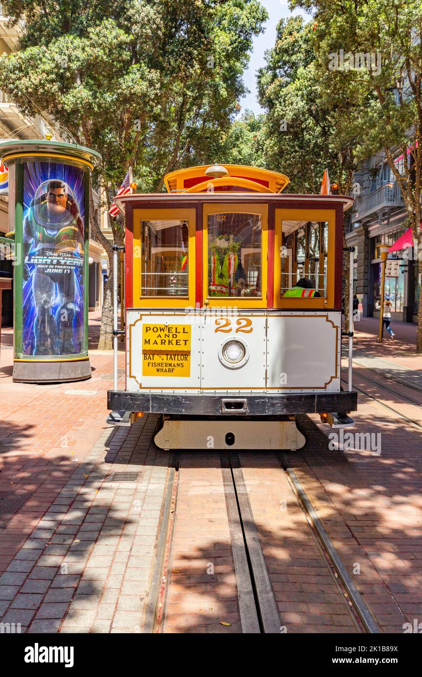 San Francisco, USA - June 7, 2022: historic Cable Car Powell Hyde Line ...