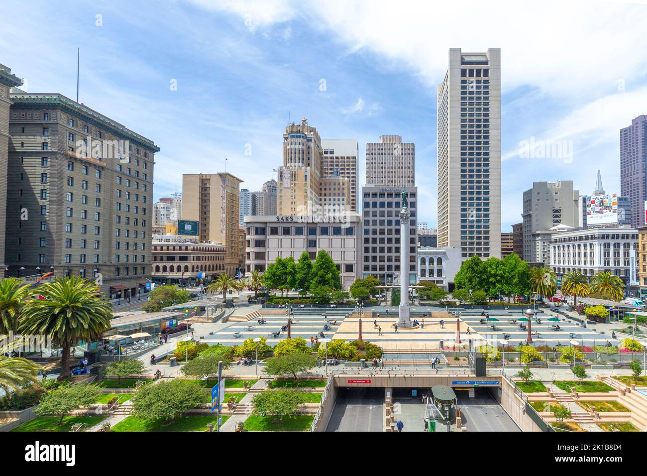 San Francisco, June 7, 2022: view to Union Square in the heart of San ...