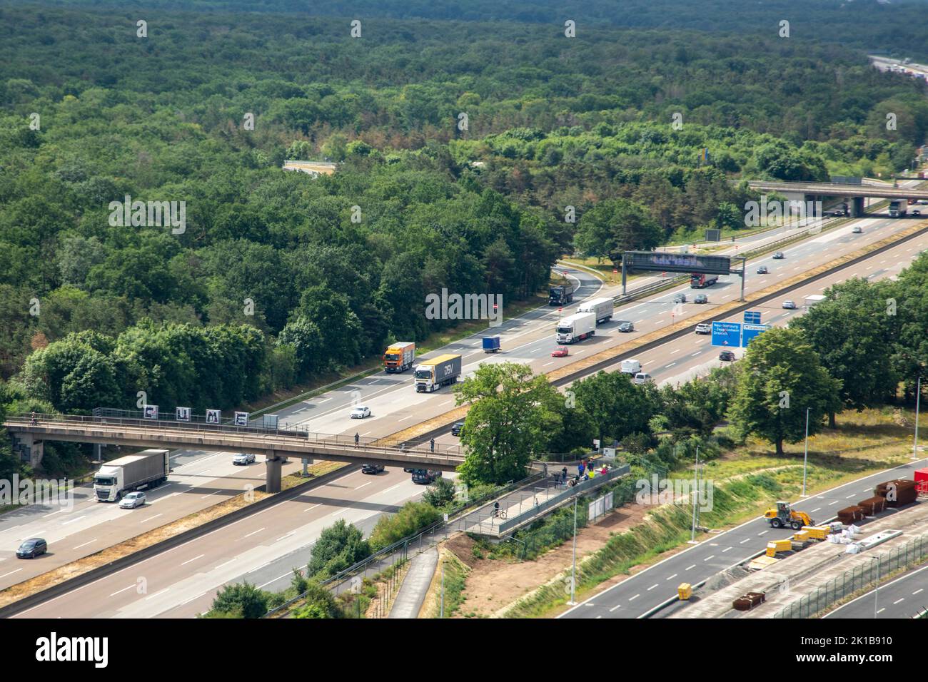 Frankfurt, Germany - Juni 9, 2022: aerial view of Highway A3 in ...