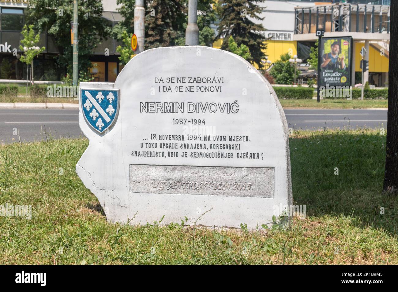 Sarajevo, Bosnia and Herzegovina - June 3, 2022: Memorial to Nermin ...
