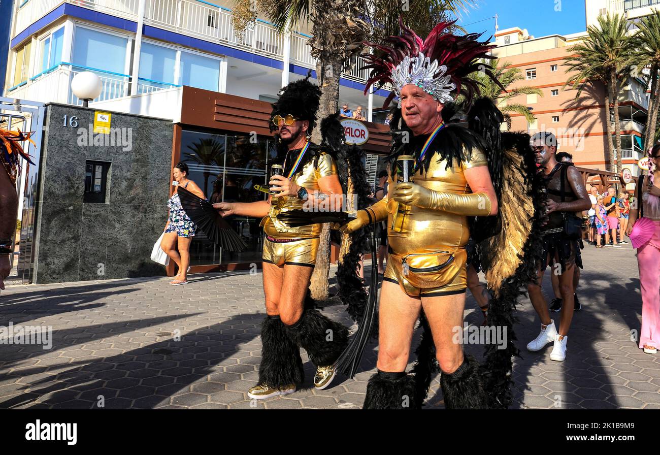 Benidorm, Alicante, Spain- September 10, 2022: People dancing and ...