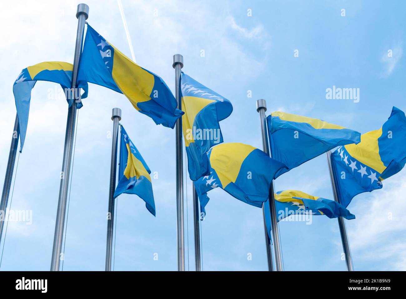 Bosnia herzegovina flag waving wind hi-res stock photography and images ...