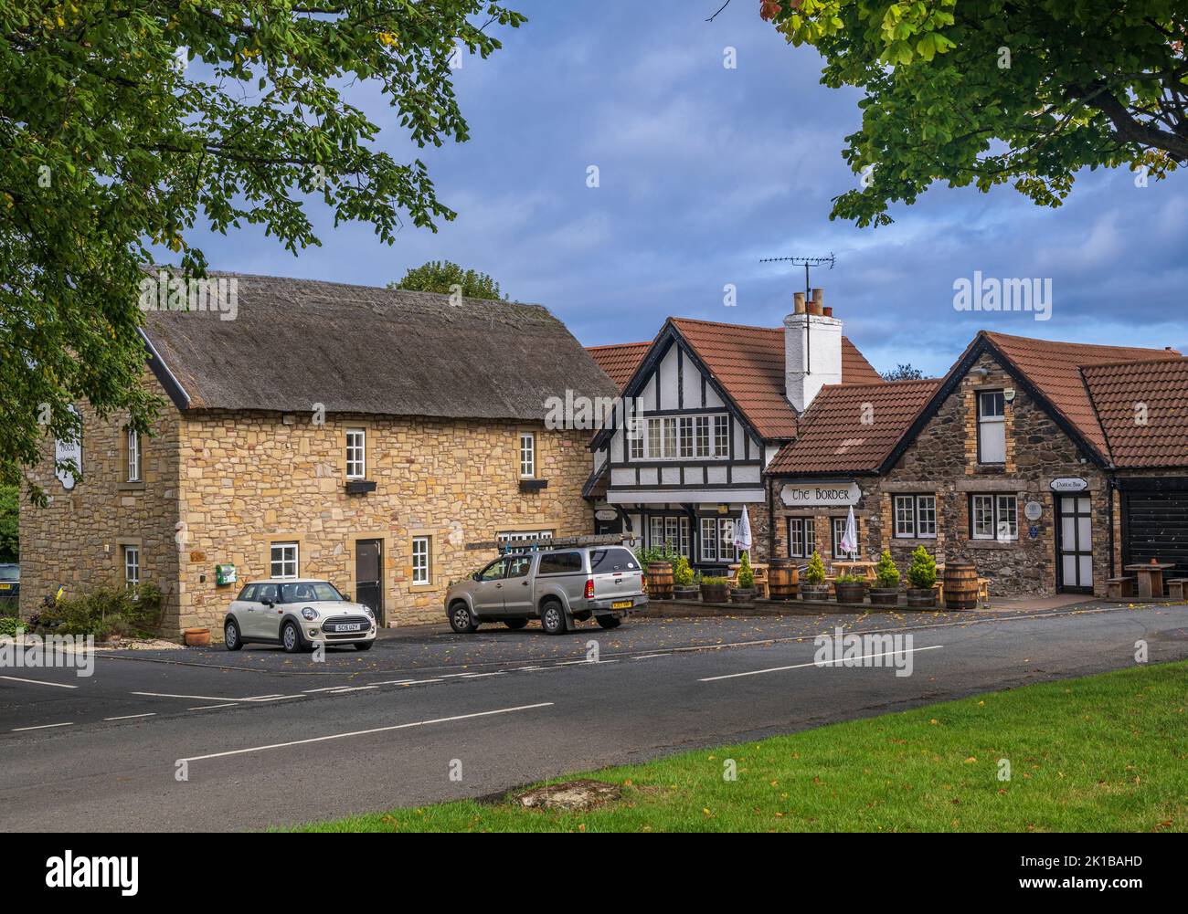 The Border Hotel, Kirk Yetholm, Scottish Borders, UK. Which marks the ...