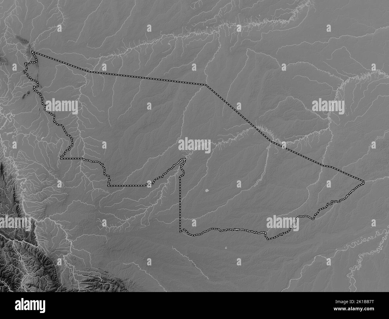 Acre, state of Brazil. Grayscale elevation map with lakes and rivers Stock Photo - Alamy