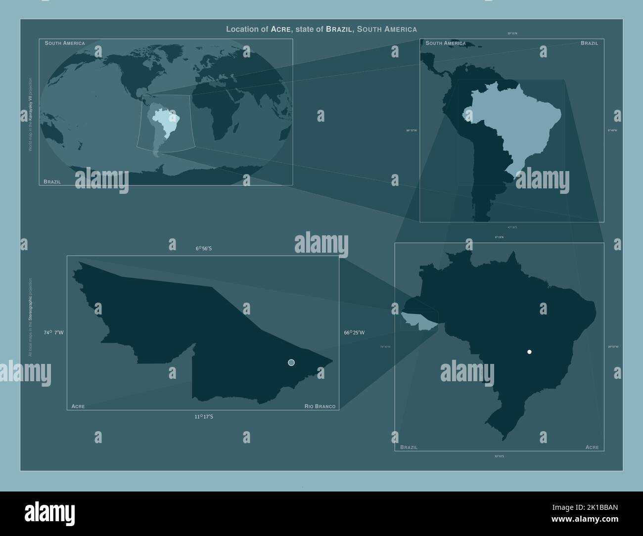 Acre, state of Brazil. Diagram showing the location of the region on ...