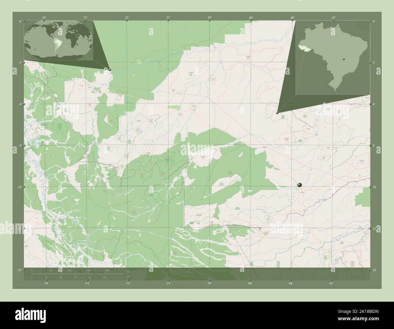 Acre, state of Brazil. Open Street Map. Corner auxiliary location maps ...