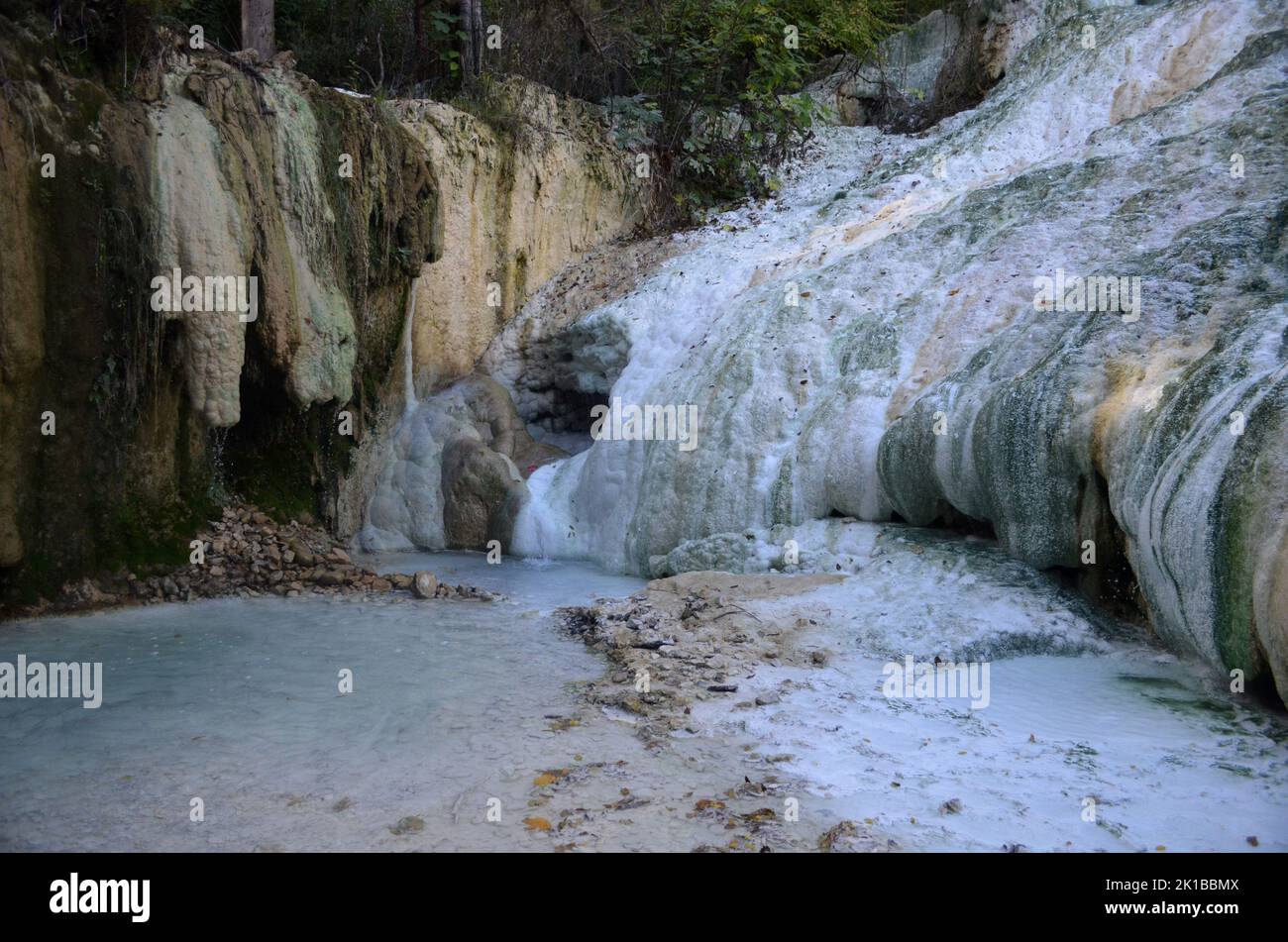 Geothermal spa with a natural thermal hot spring in Italy Stock Photo ...