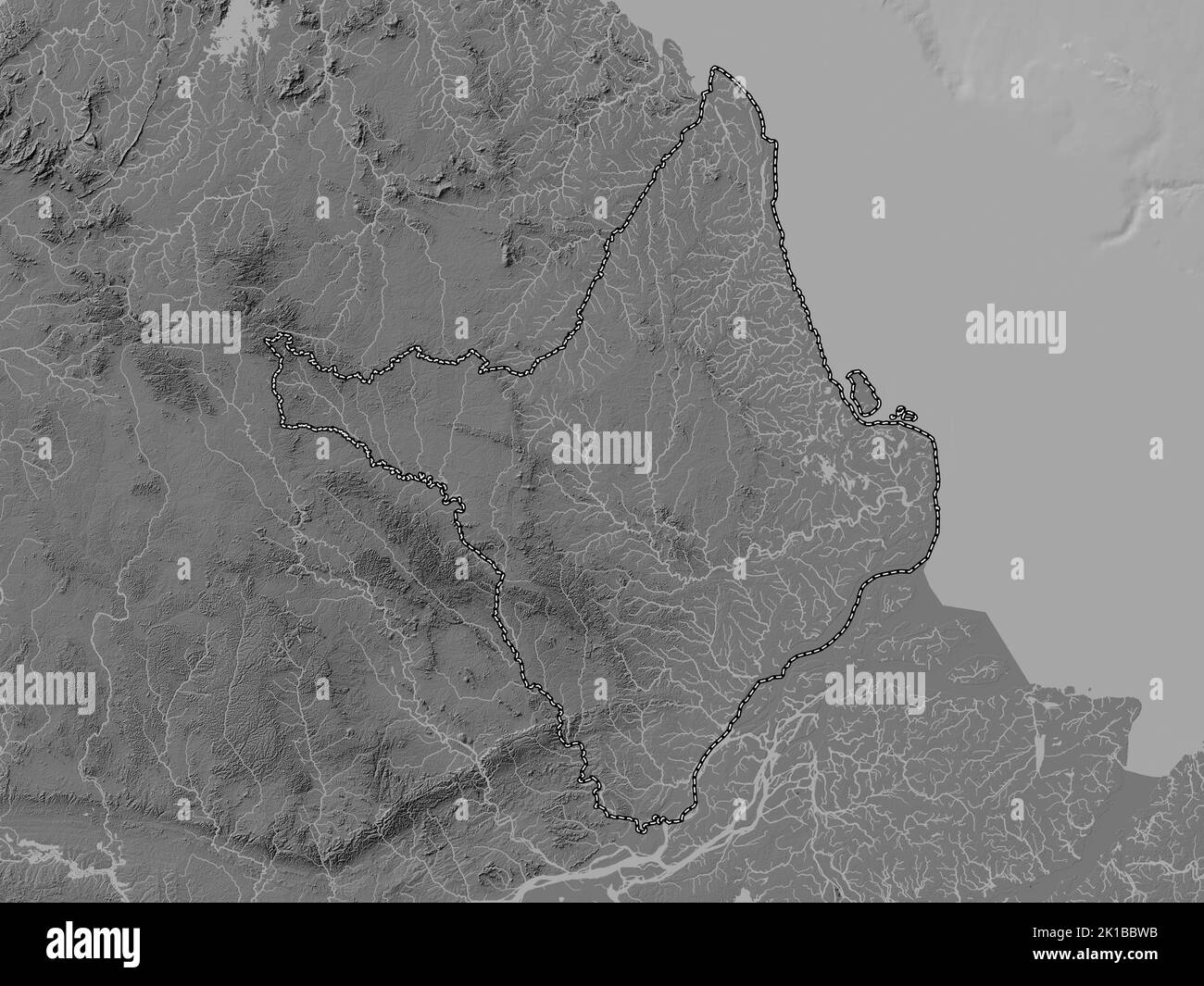 Amapa, state of Brazil. Bilevel elevation map with lakes and rivers ...