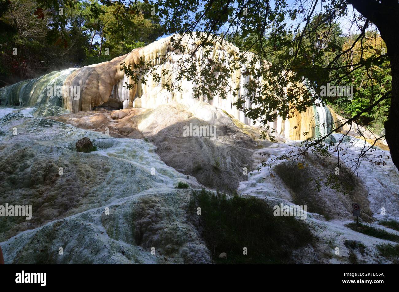 Calcifications and mineral deposits at a natural geothermal hot spring ...