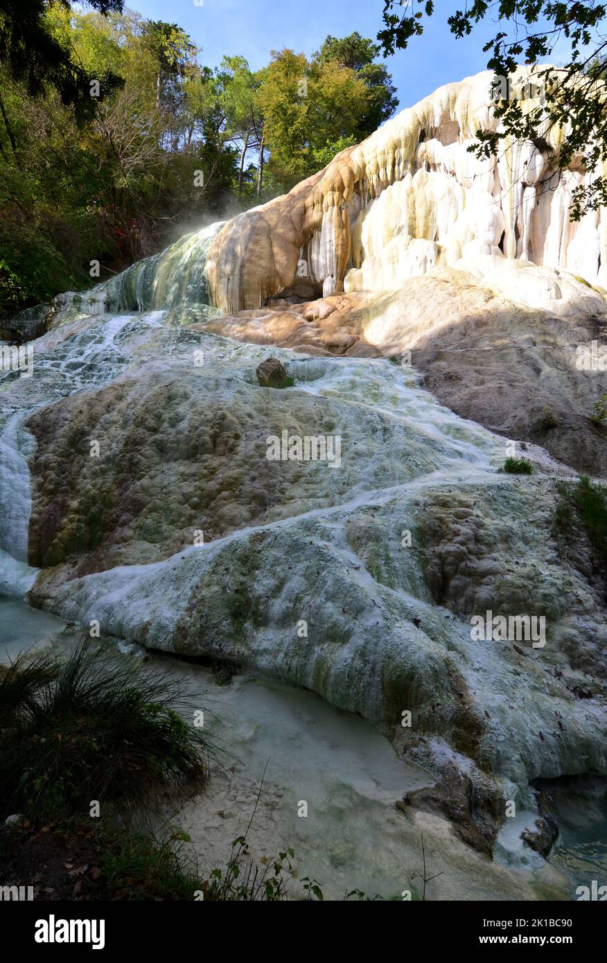Calcifications and mineral deposits at a natural geothermal hot spring ...
