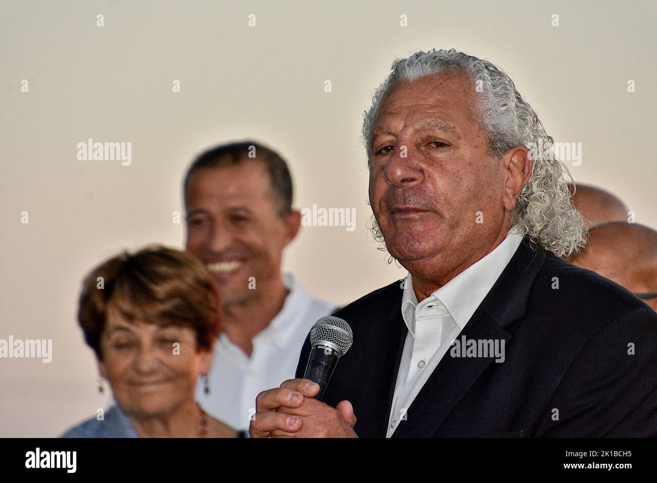 Former Socialist Deputy Henri Jibrayel makes a speech at the ...
