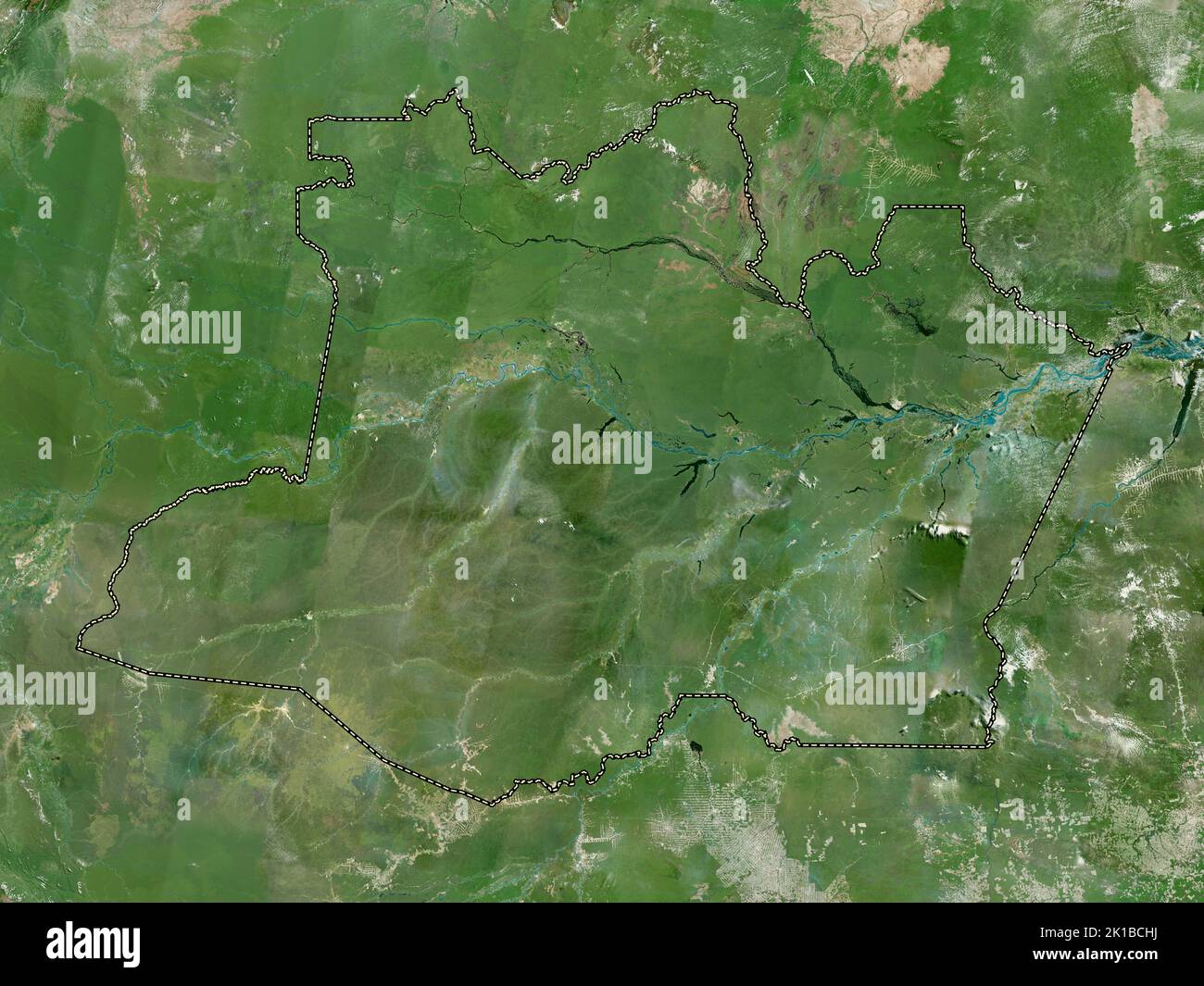 Amazonas, state of Brazil. High resolution satellite map Stock Photo ...