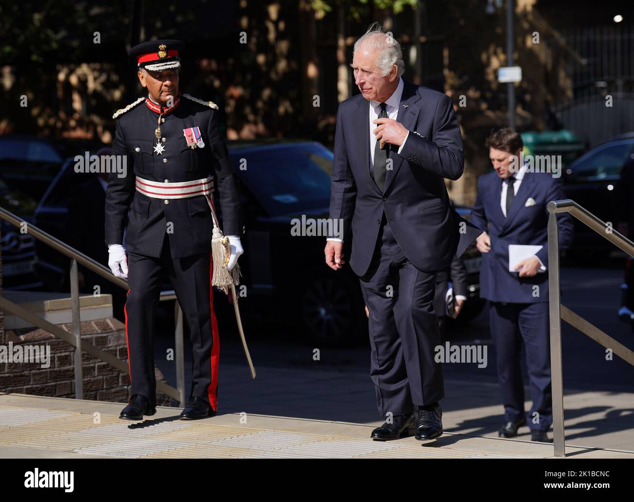 King Charles III arrives for a visit to the Metropolitan Police Service ...