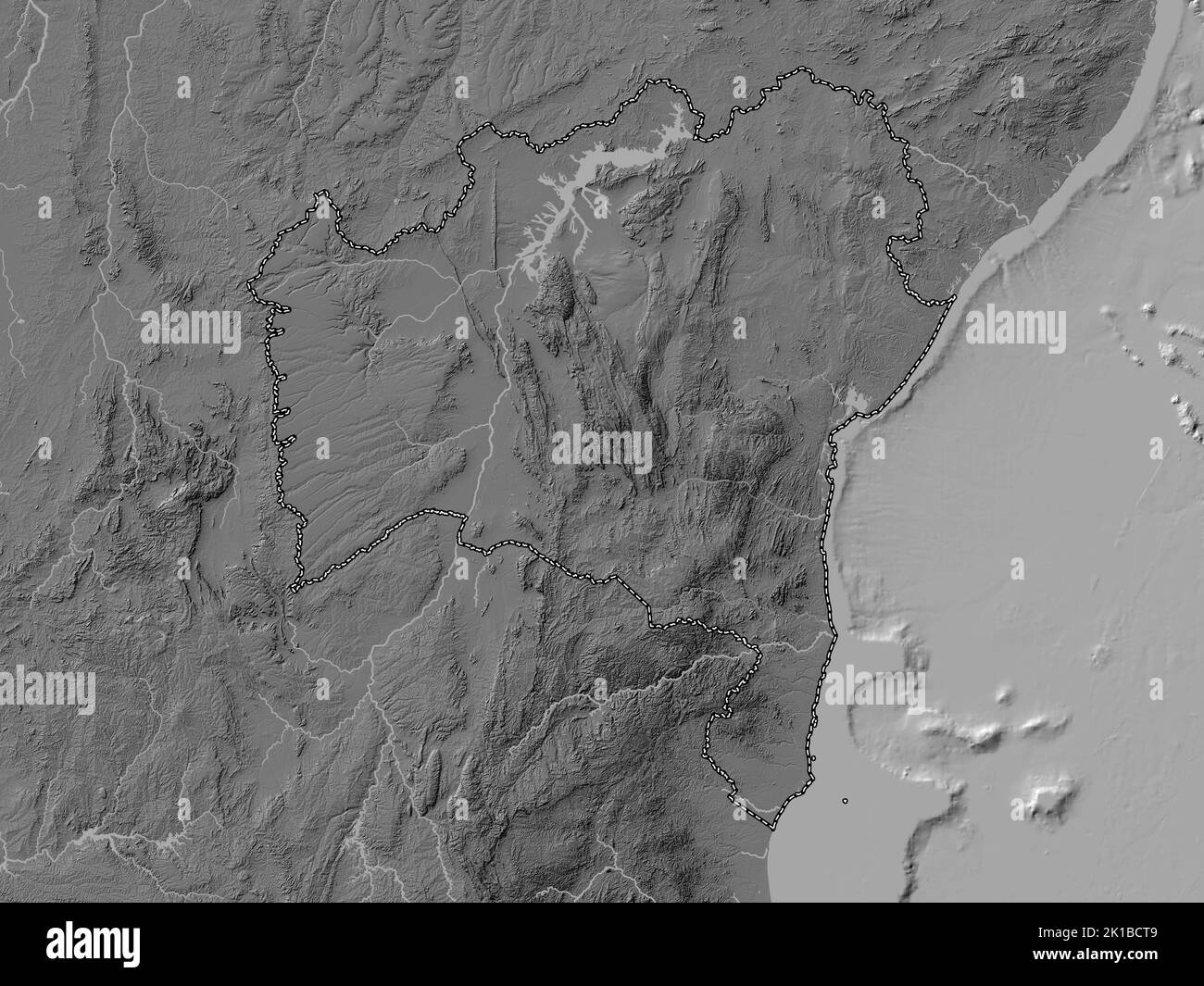 Bahia, state of Brazil. Bilevel elevation map with lakes and rivers Stock Photo - Alamy