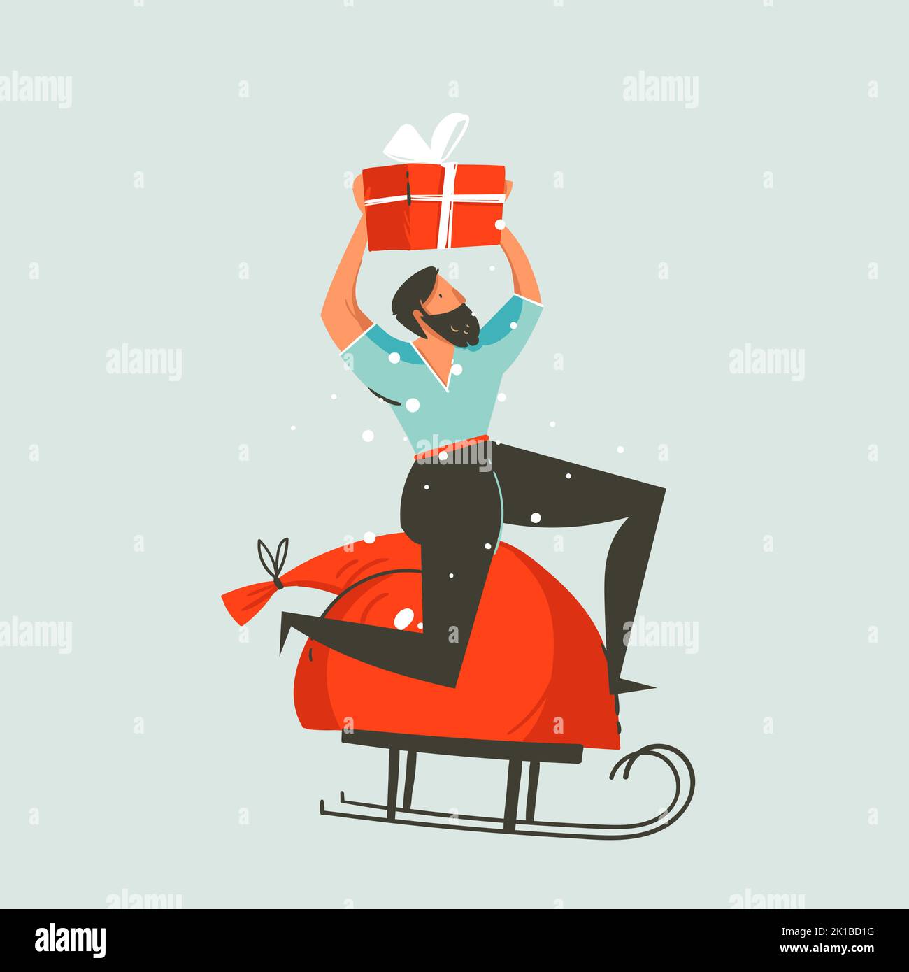 Hand drawn vector abstract fun Merry Christmas and Happy New Year time ...