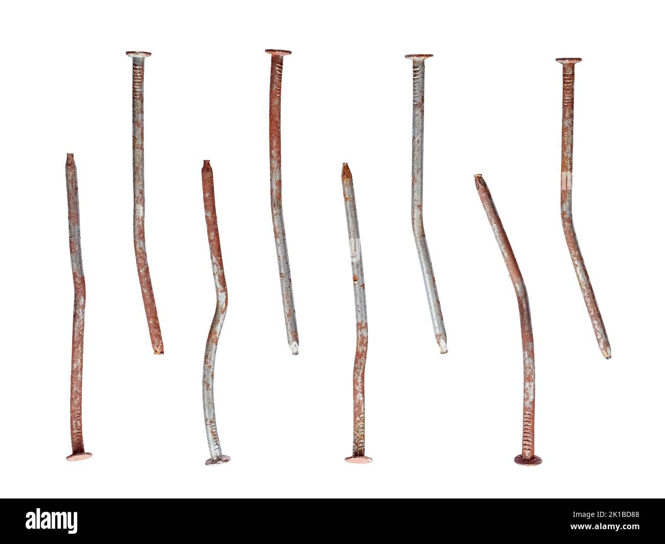 Set of used old rusty nails isolated on white background Stock Photo ...