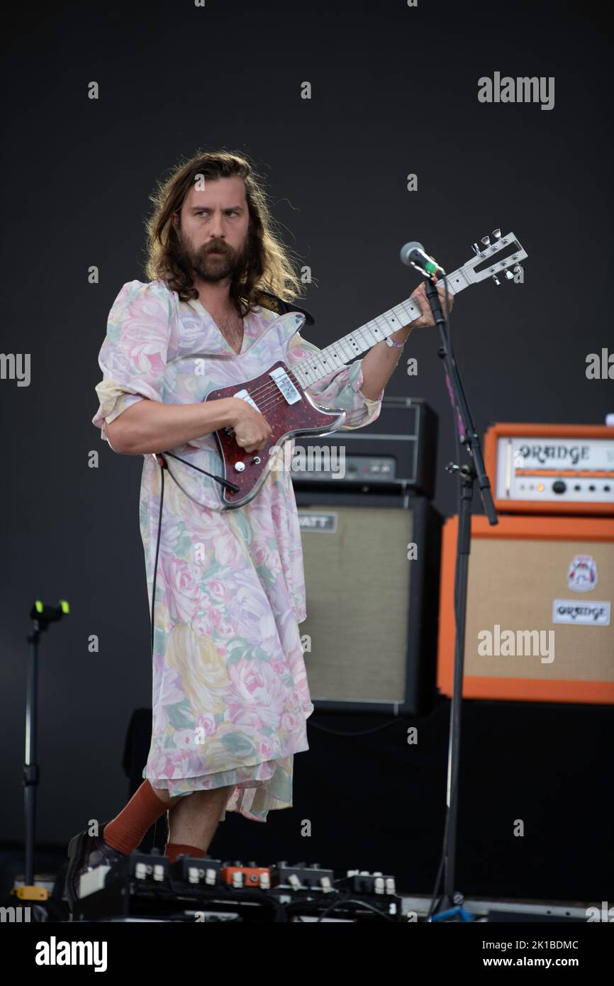 British post-punk band Idles performing at the Tempelhof Sounds ...