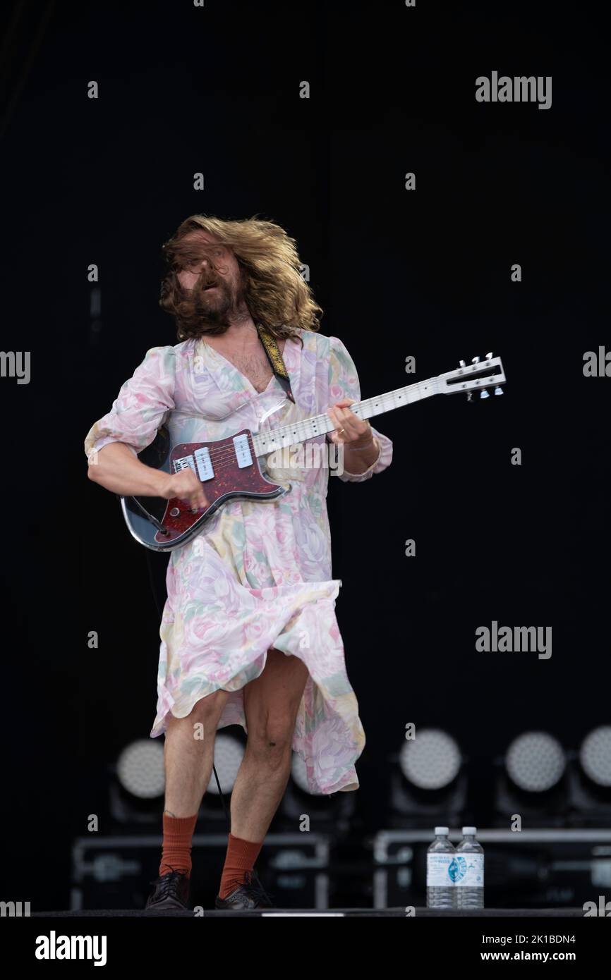 British post-punk band Idles performing at the Tempelhof Sounds ...