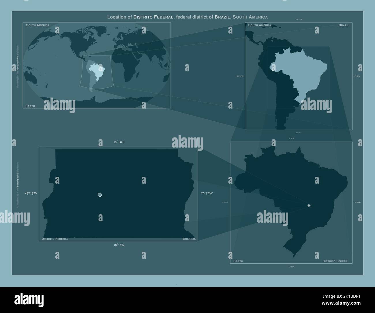 Distrito Federal, federal district of Brazil. Diagram showing the ...