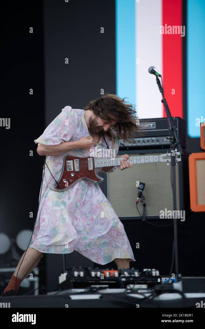 British post-punk band Idles performing at the Tempelhof Sounds ...