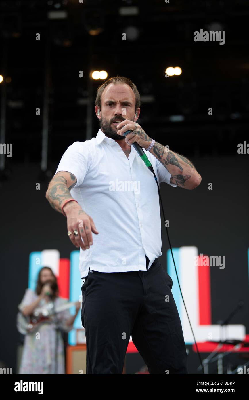 British post-punk band Idles performing at the Tempelhof Sounds ...