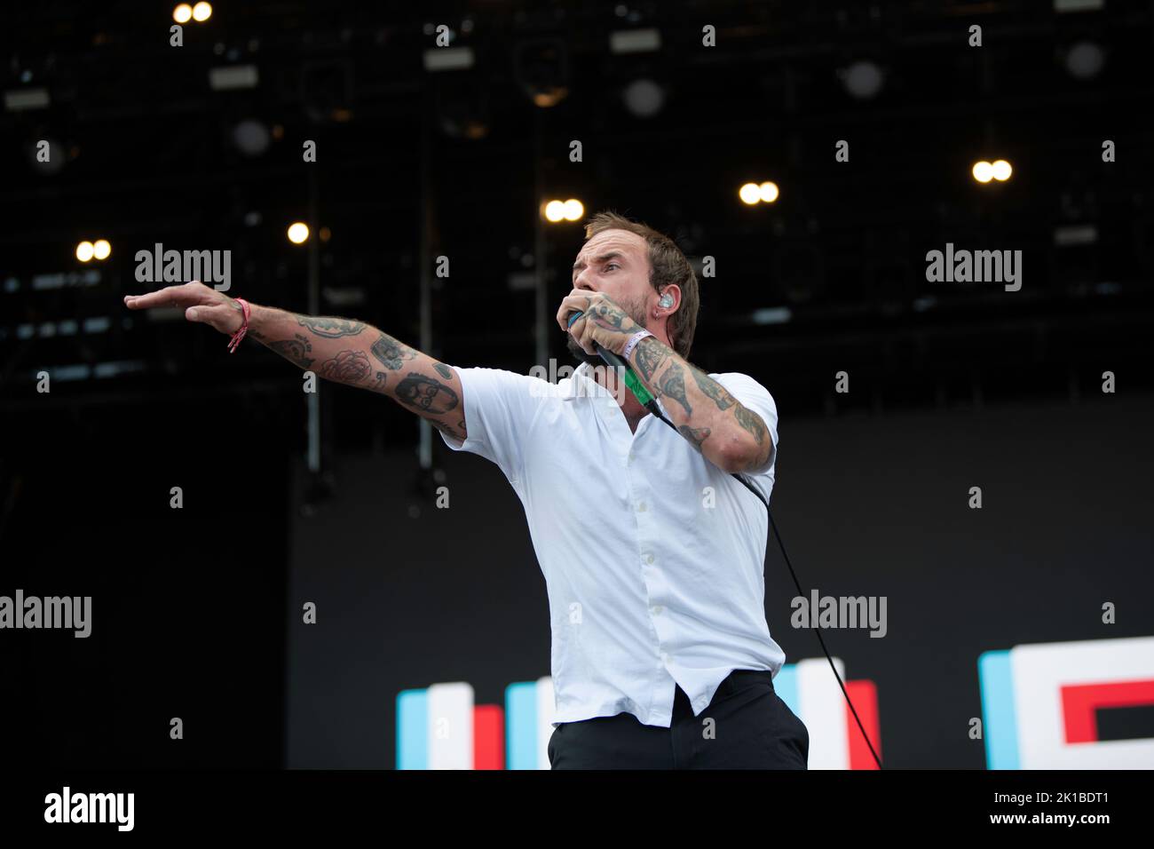British post-punk band Idles performing at the Tempelhof Sounds ...