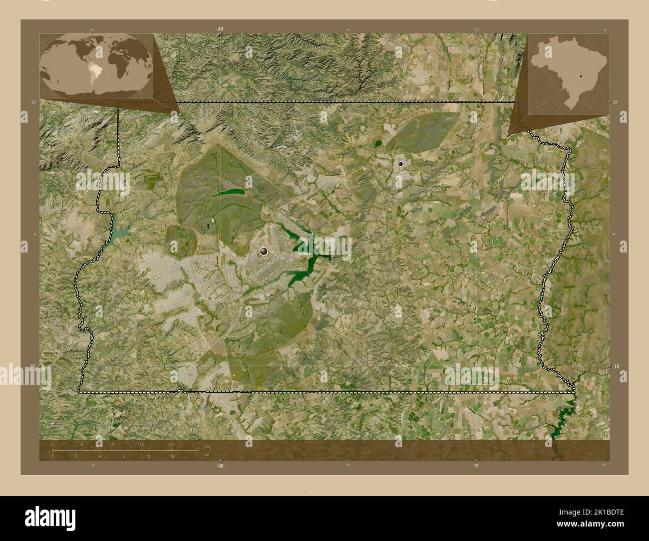 Distrito Federal, federal district of Brazil. Low resolution satellite ...