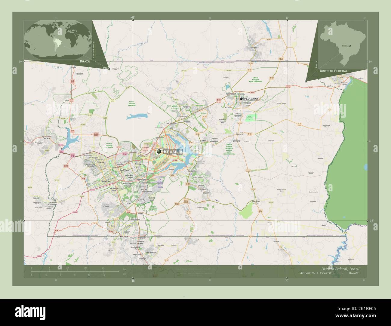 Distrito Federal, federal district of Brazil. Open Street Map ...
