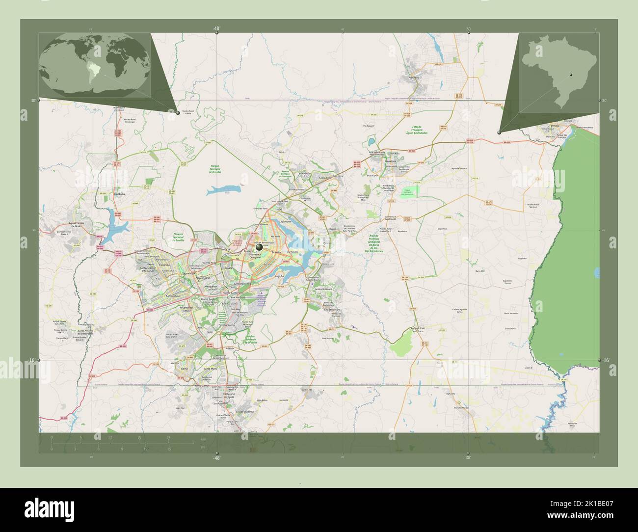 Distrito Federal, federal district of Brazil. Open Street Map. Corner ...