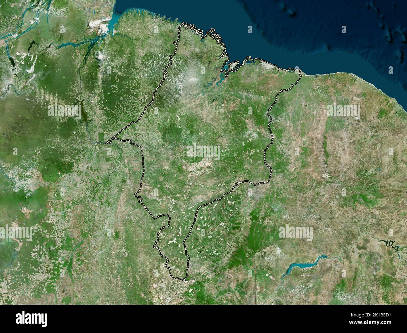 Maranhao, state of Brazil. High resolution satellite map Stock Photo ...