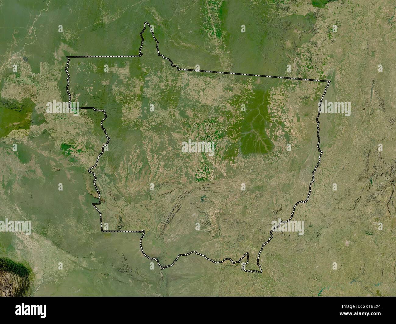 Mato Grosso, state of Brazil. Low resolution satellite map Stock Photo ...